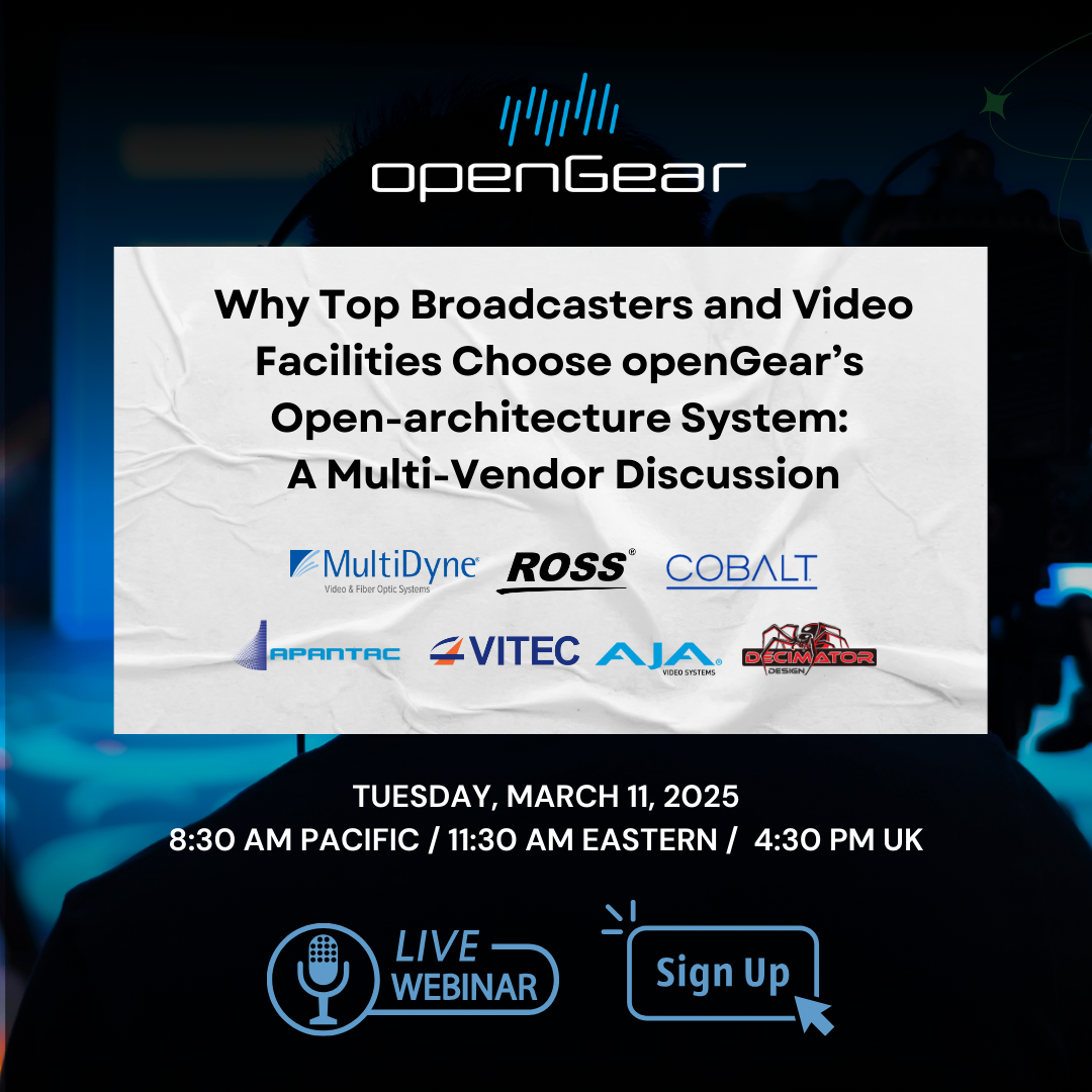 openGear Leader Partner webinar sign up page - 11Mar25 - openGear.tv